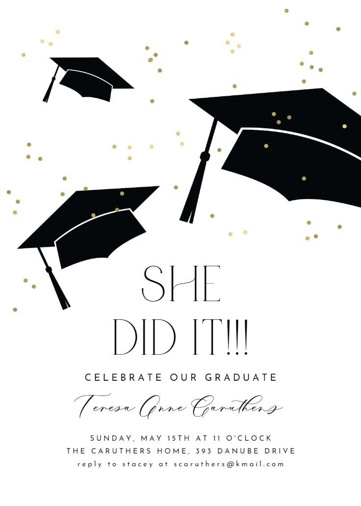 Graduation invitation template store